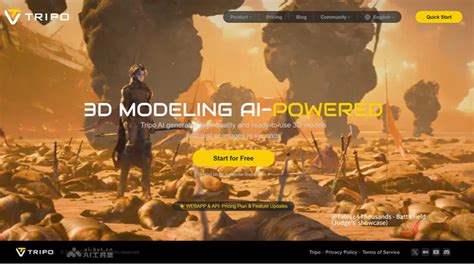 Tripo AI 一个在线的3D建模服务平台能够通过文字和图片创建出高品质的三维模型 AI导航站 精选AI工具集合平台