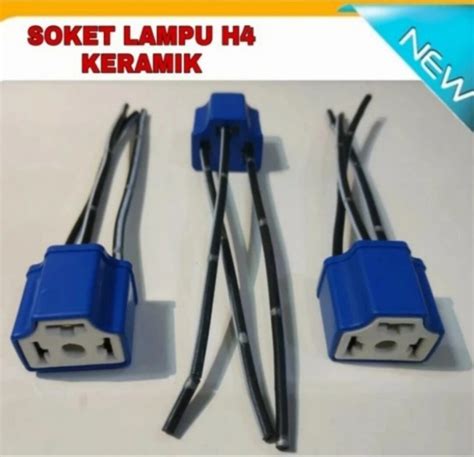 Socket Lampu H4 Soket Rumah Seal Beam H 4 Keramik Plus Kabel Lazada Indonesia