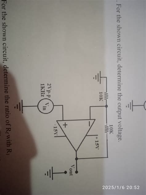 For The Shown Circuit Determine The Output Voltage For The Shown Circu