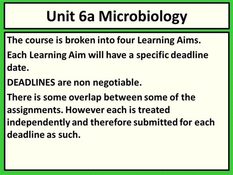 Unit6a Microbiology AQA Applied Science Level 3 1775 Course LA1 Teaching Resources