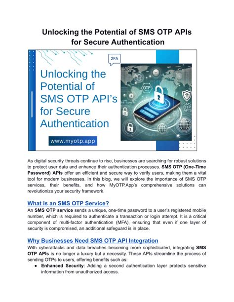 PPT Unlocking The Potential Of SMS OTP APIs For Secure Authentication PowerPoint Presentation