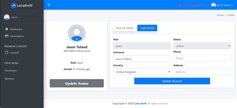 Laraswift Saas Laravel Admin And User Dashboard Crud Builder Stripe Recurring Payment By