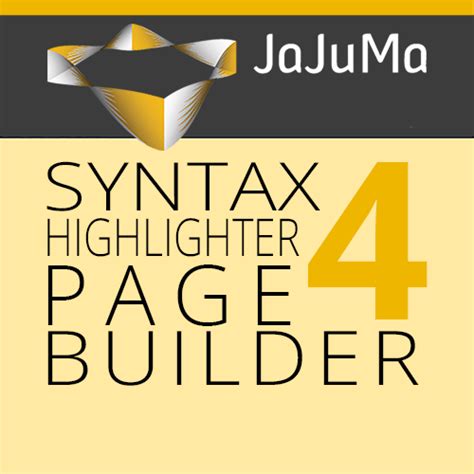 Github Jajuma Gmbhsyntax Highlighter 4 Page Builder Syntax