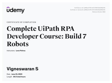 Vigneswaran S On Linkedin Udemy Course Completion Certificate