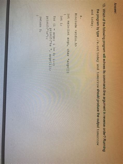 solved answer 13 which of the following program will echoes
