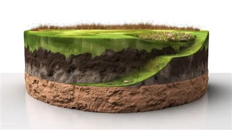 나무와 흙이 있는 땅을 보여주는 이미지 토양 조각의 3d 일러스트 고립 된 흰색 배경에 고립 된 나무와 녹색 초원 고화질 사진 사진 배경 일러스트 및 사진 무료