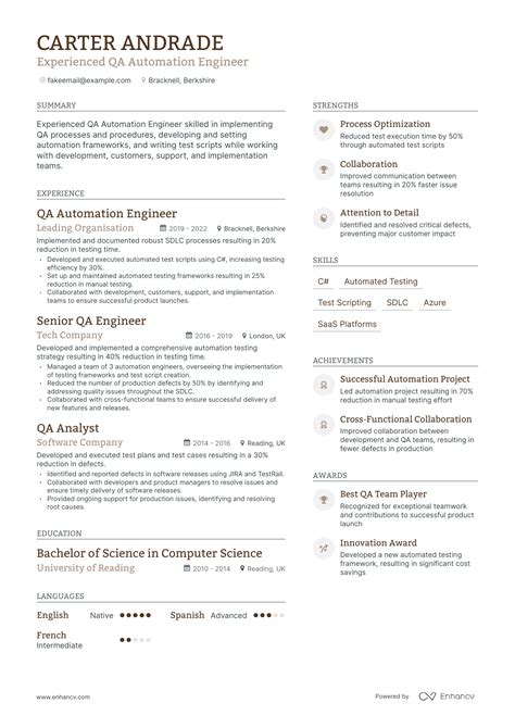 QA Automation Resume Examples Guide For