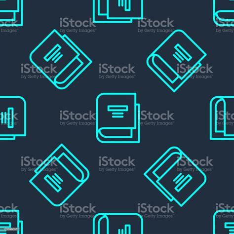 녹색 라인 책 아이콘 은 파란색 배경에 원활한 패턴을 격리 벡터 일러스트레이션 0명에 대한 스톡 벡터 아트 및 기타 이미지 0명 공부 교과서 Istock