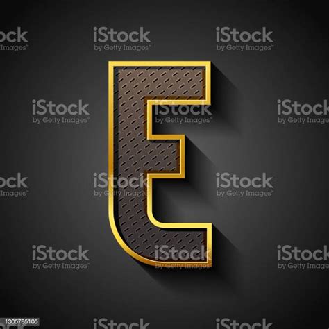 황금 줄무늬 트렌디 한 응축 알파벳 산 세리프 탄소 섬유 질감현대 금속 문자 E 벡터 일러스트 10eps와 3d 글꼴 0명에 대한 스톡 벡터 아트 및 기타 이미지 Istock