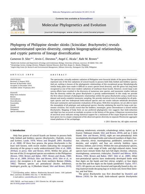 pdf phylogeny of philippine slender skinks dokumen tips