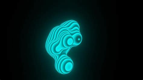 A Futuristic 3d Meta Balls Animation Loop Featuring Glowing Cyan Fluid