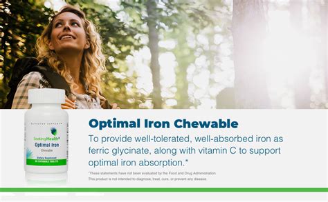 Seeking Health Optimal Iron Chewable Iron Supplements With Vitamin C Easy To