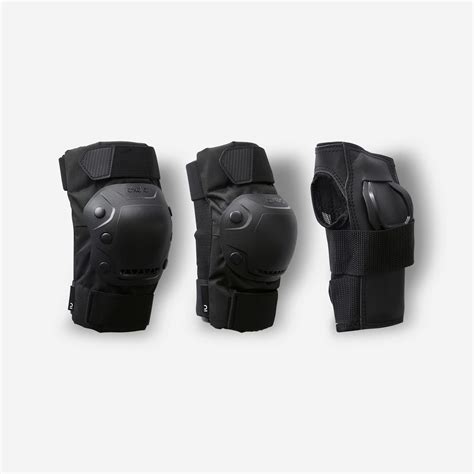 Adult 2 X 3 Piece Inline Skate Protection Set Fit500 Black