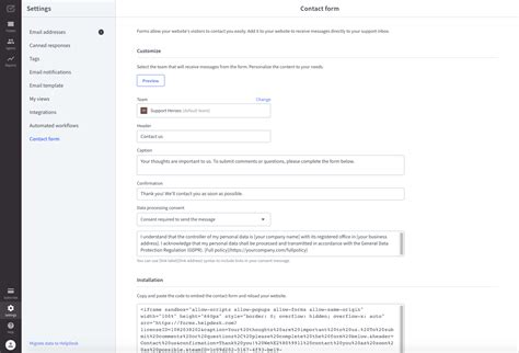 Creating A Contact Form For Your Website HelpDesk Help Center