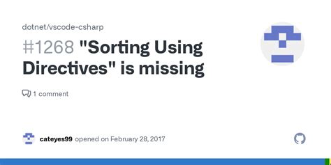 Sorting Using Directives Is Missing · Issue 1268 · Dotnetvscode