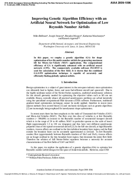 Pdf Improving Genetic Algorithm Efficiency With An Artificial Neural Network For Optimization