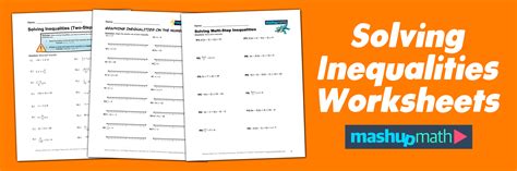Solving Inequalities Worksheets—printable With Answers — Mashup Math