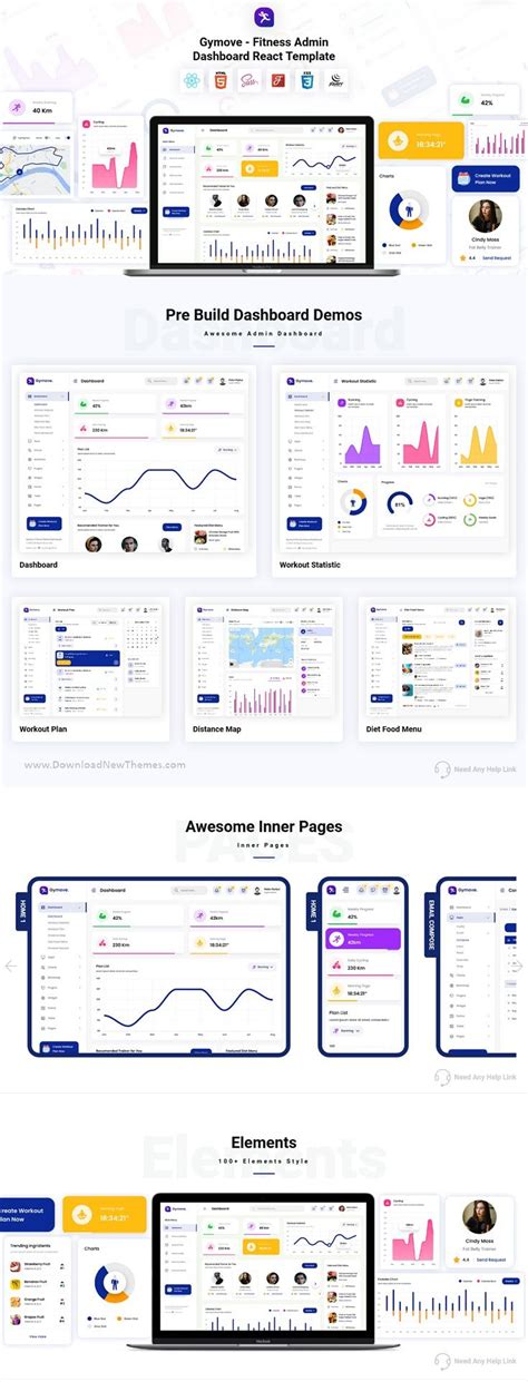 Gymove Fitness Admin Dashboard React Template Bootstrap Template Dashboard Template
