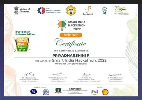 Priyadharshini P On Linkedin Sih