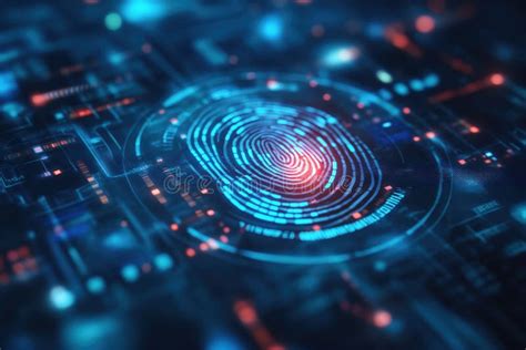Encryption Of Cyber Technology Security System Using Fingerprints For Smart Protection Stock