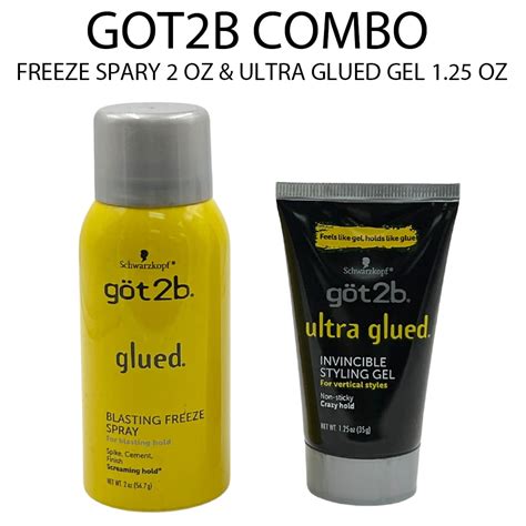 Got2b Glued Freeze Hairspray And Ultra Invincible Styling Hair Gel Travel