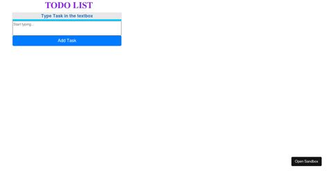 ToDo List Codesandbox