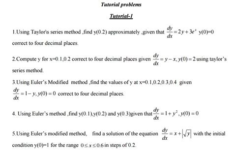 Important Short Objective Question And Answers Initial Value Problems For Ordinary Differential