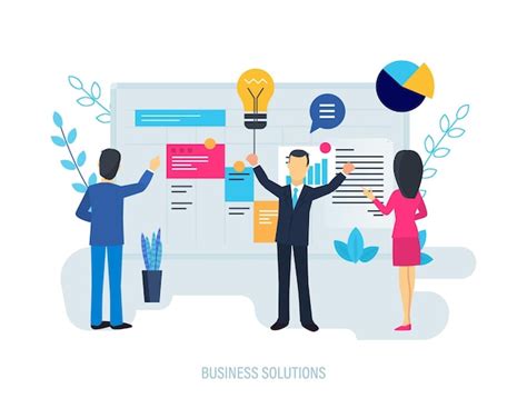 Premium Vector Business Solutions System Of Increase Performance Planning Analysis Financial