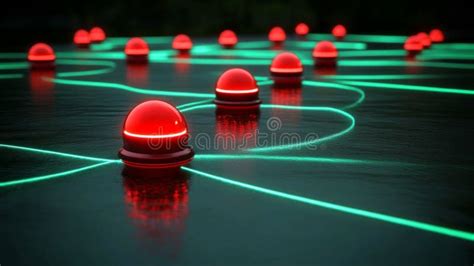 Quantum Cryptography Network Showcasing Entangled Particle Pairs With Glowing Connections In A