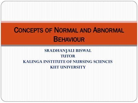 Ppt Concept Of Normal And Abnormal Behaviour