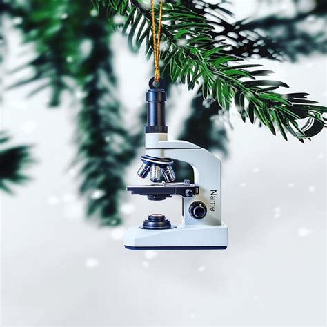 Personalized Microscope Ornament Microscope Christmas Ornament