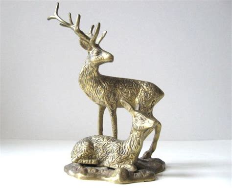 Vintage Brass Stag And Doe Deer Figurine Etsy Stag And Doe Vintage Brass Deer