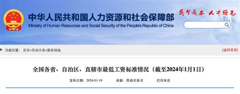 2024年最低工资标准公布 基层政务公开 寿县人民政府