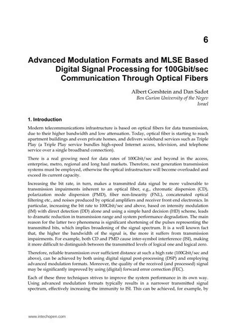 Pdf Advanced Modulation Formats And Mlse Based Digital Signal Cdn