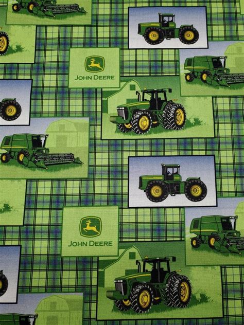 John Deere Fabric Tractor Fabric Tractor Toss Cotton Fabric Etsy