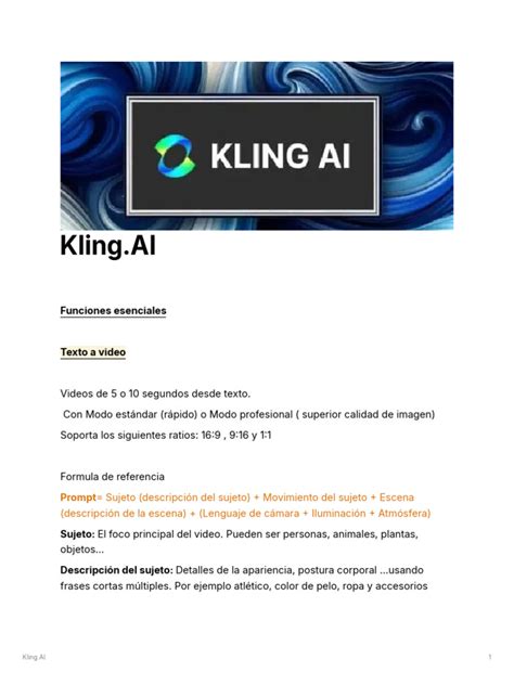 kling tutorial pdf