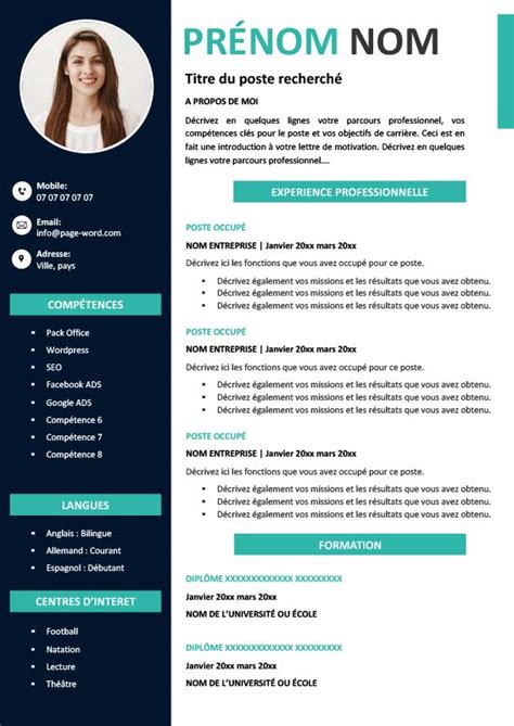 Modèle de CV PPT 2025 gratuit à télécharger Exemple PowerPoint