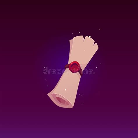 Ancient Paper Scroll With Red Wax Seal Vector Old Parchment Roll Vintage Texture Ripped Edges