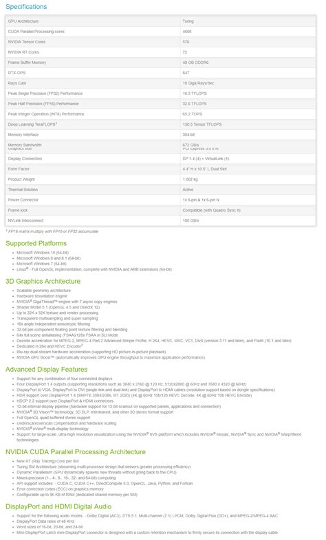 Leadtek Quadro Rtx 8000 48g Workstation Graphics Card