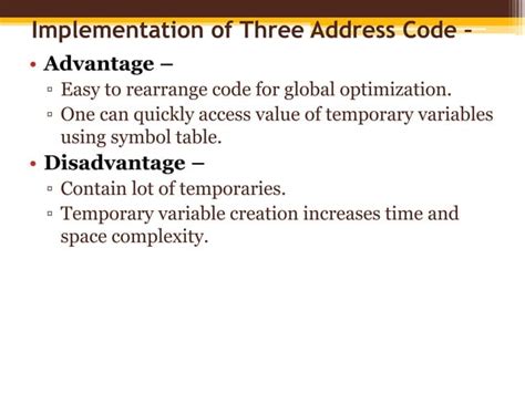 Three Address Code Pptx Programming Languages Computing