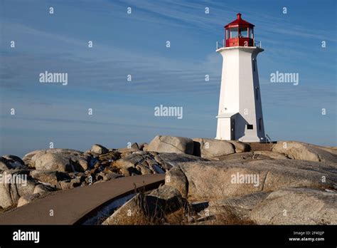Peggys Point Lighthouse At Peggys Cove In Nova Scotia Canada The