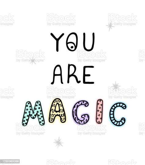 당신은 마법입니다 글자를 가진 재미있는 손으로 그린 보육 포스터 0명에 대한 스톡 벡터 아트 및 기타 이미지 0명 귀여운 그래픽 프린트 Istock