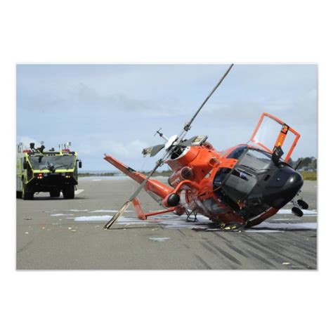 A Us Coast Guard Mh 65 Dolphin Helicopter Crash Photo Print