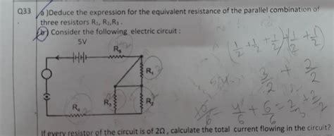 q33 a deduce the expression for the equivalent resistance of the parallel