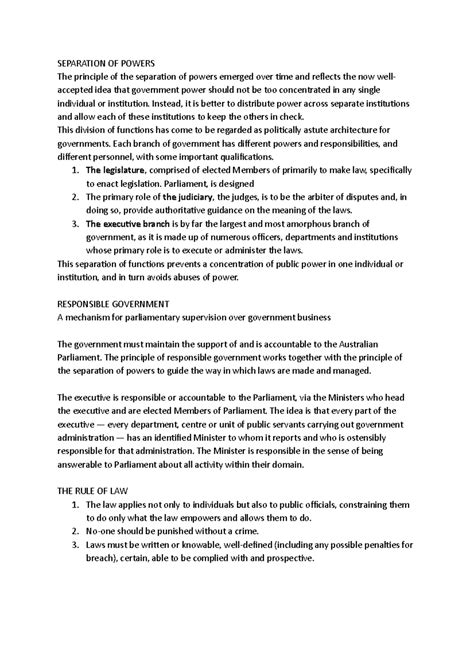 Separation OF Powers SEPARATION OF POWERS The Principle Of The Separation Of Powers Emerged