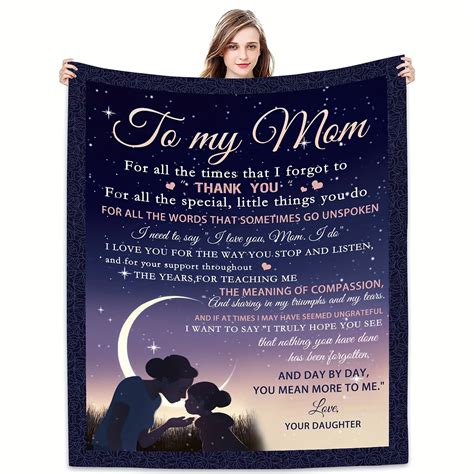 1pc 280g Purple Fleece Throw Blanket For Mom Heartfelt T From