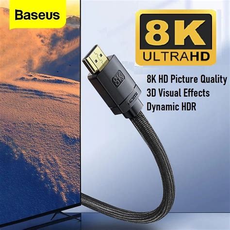 Baseus High Definition Series Hdmi 8k To Hdmi 8k Adapter Cable Tv Monitor Setup Box Ps5 Laptop