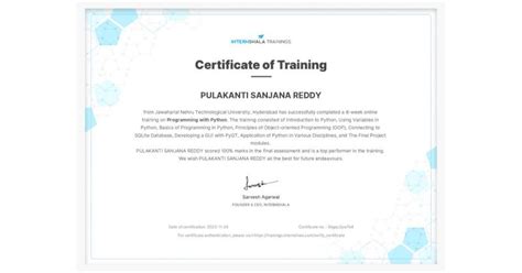 P Sanjana Reddy On Linkedin Successfully Completed The Programming With Python Training From
