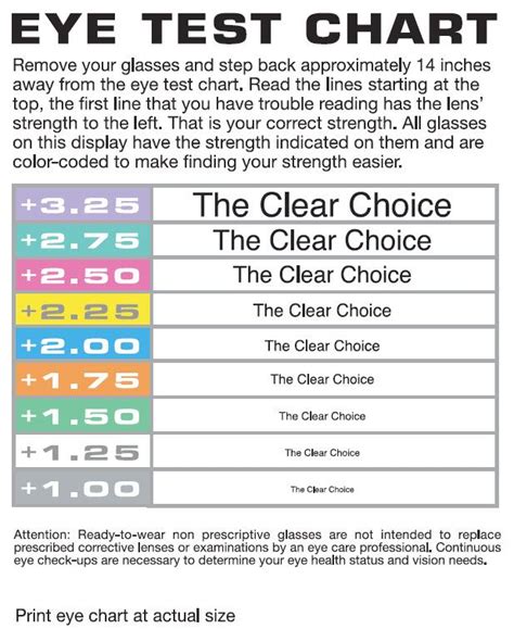 Printable Diopter Reading Test Card Printable New Year Banners