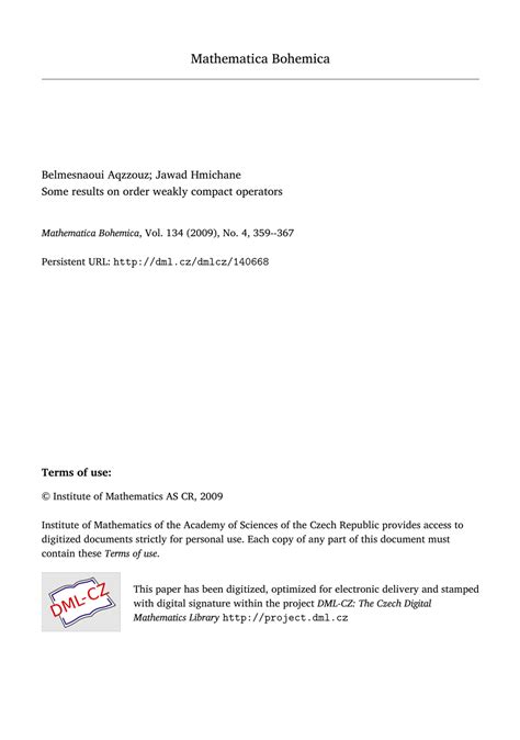 Pdf Some Results On Order Weakly Compact Operators